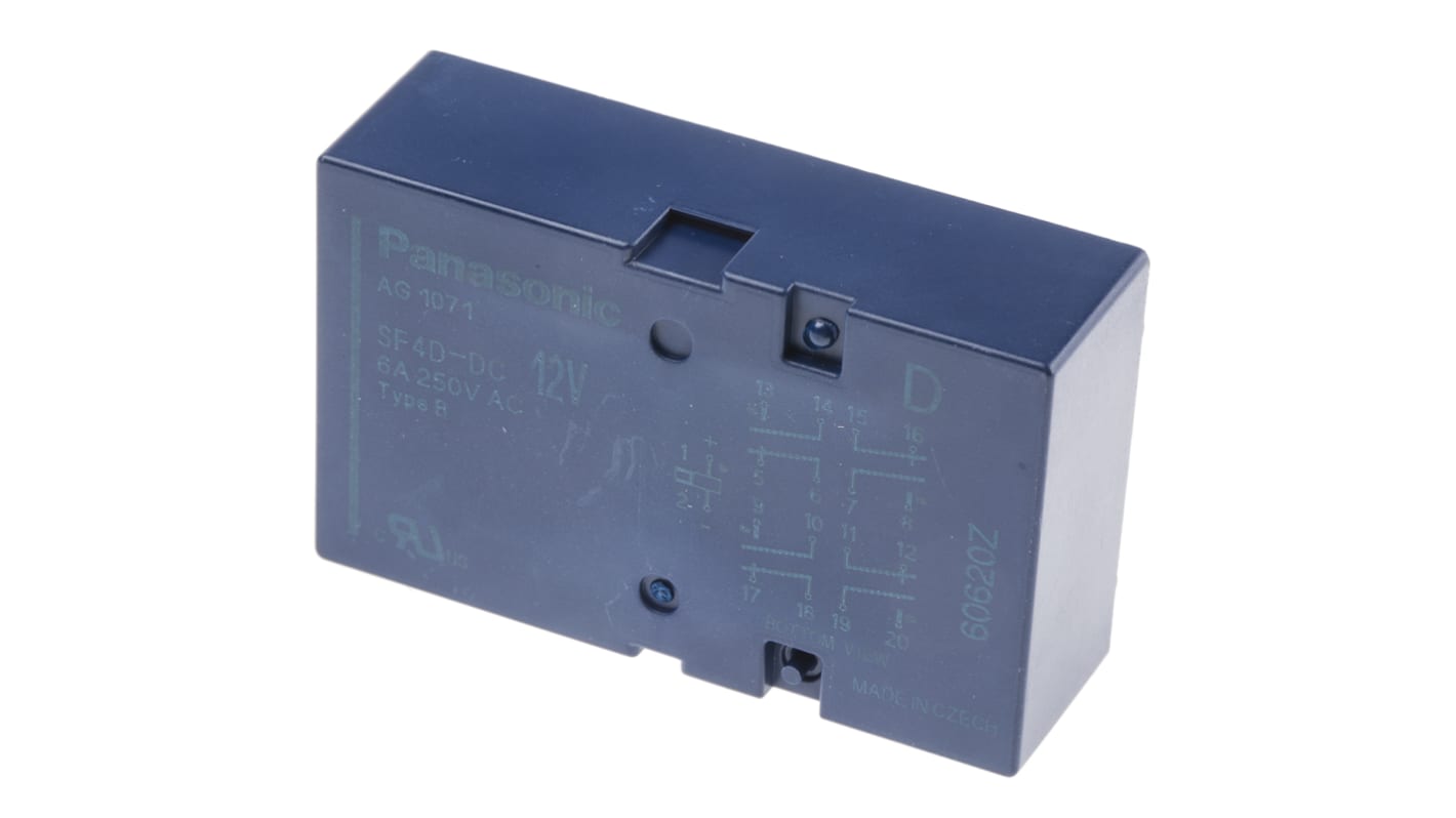 SF4D-DC12V | Panasonic PCB Mount Force Guided Relay, 12V dc Coil Voltage, 4 Pole, 4NO/4NC | RS