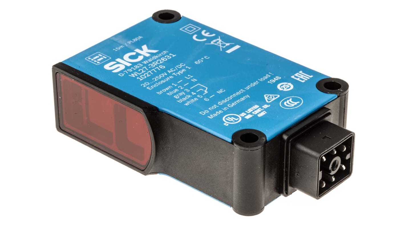 WL27-3R2631 | Sick Retroreflective Photoelectric Sensor, Block Sensor ...