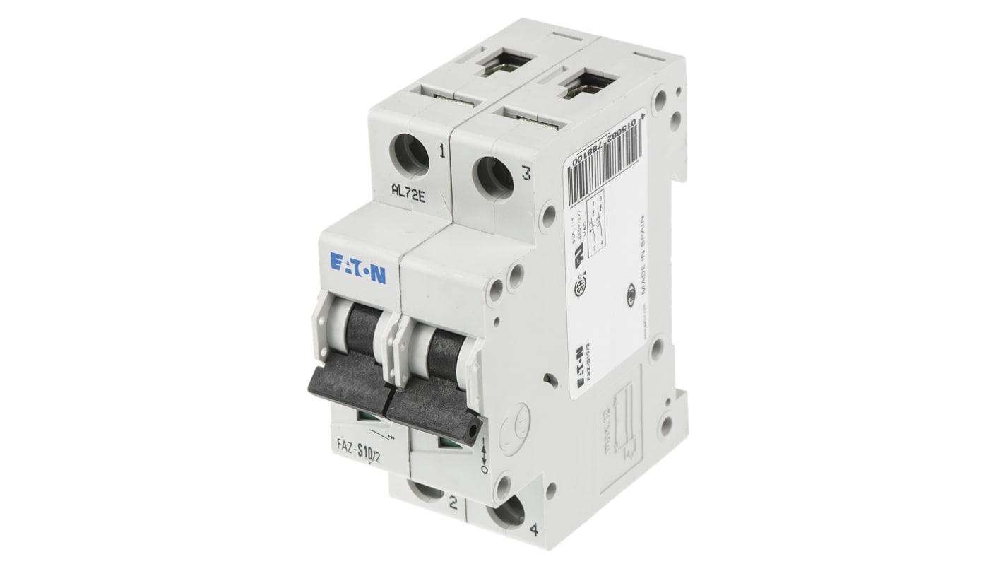 278810 FAZ-S10/2 | Eaton xEffect MCB, 2P, 10A Curve S, 230V AC, 10 kA ...