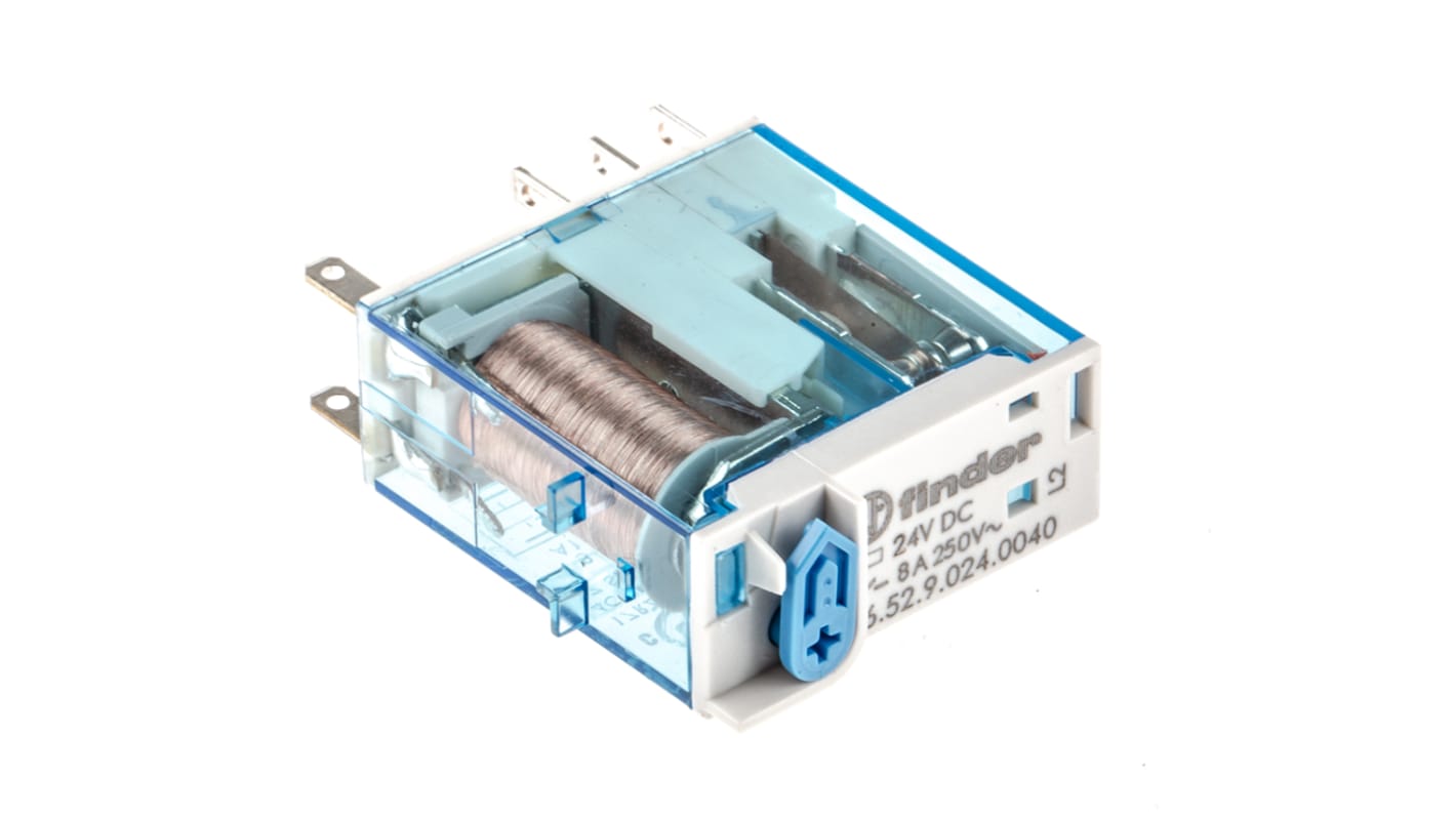 46.52.9.024.0040 | Finder Plug In Power Relay, 24V dc Coil, 8A ...