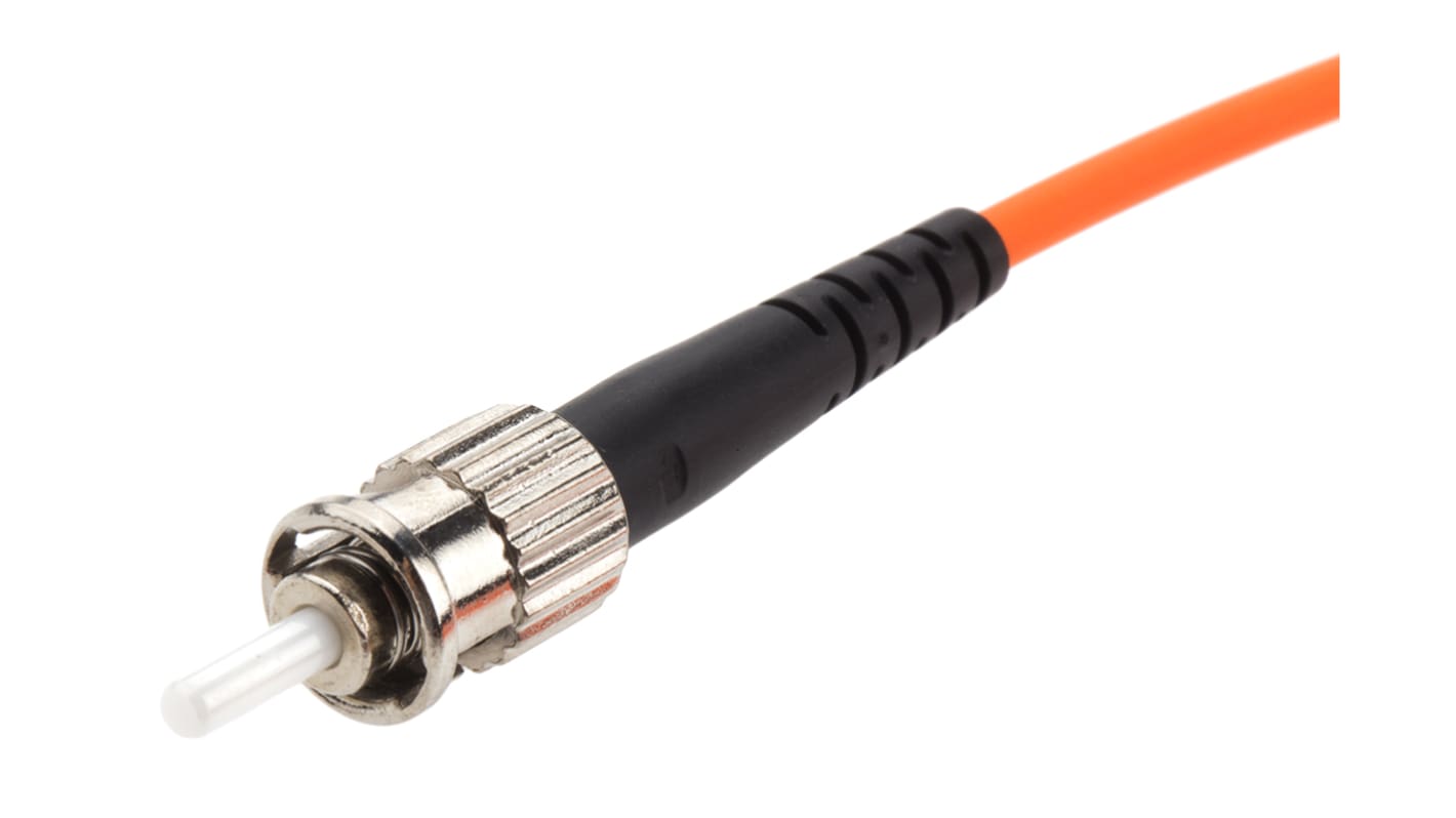 RS PRO ST to ST Duplex Multi Mode OM2 Fibre Optic Cable, 50/125μm ...