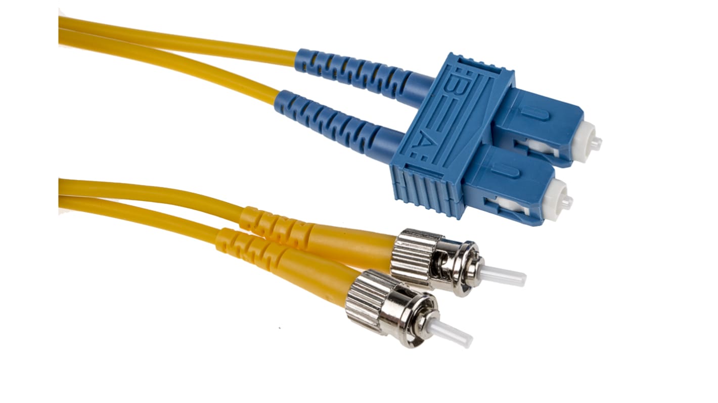 RS PRO SC to ST Duplex Single Mode OS1 Fibre Optic Cable, 9/125μm ...