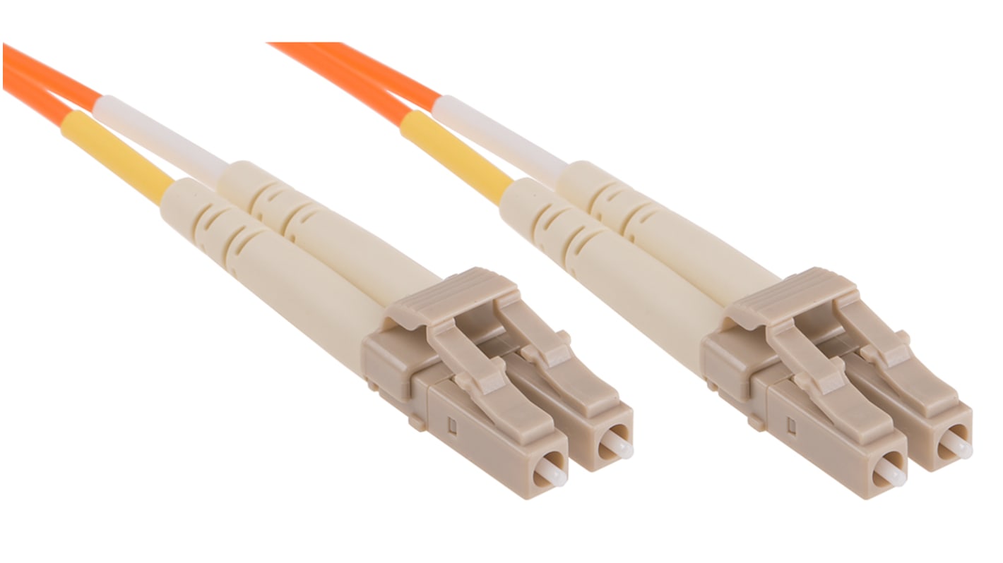 RS PRO LC to LC Duplex Multi Mode OM2 Fibre Optic Cable, 50/125μm ...