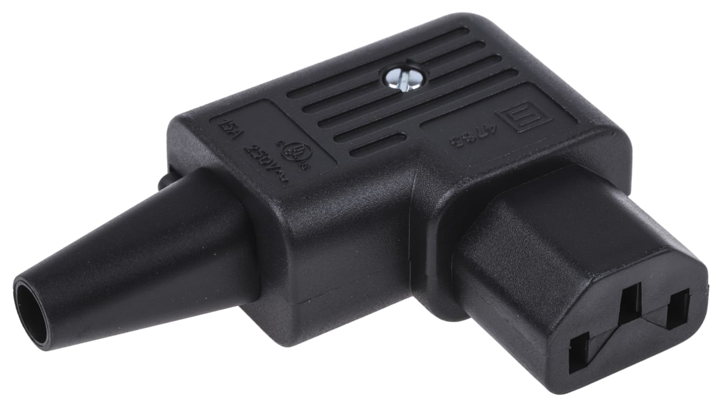 4785.0000 | Schurter C13 Right Angle Cable Mount IEC Connector Socket ...
