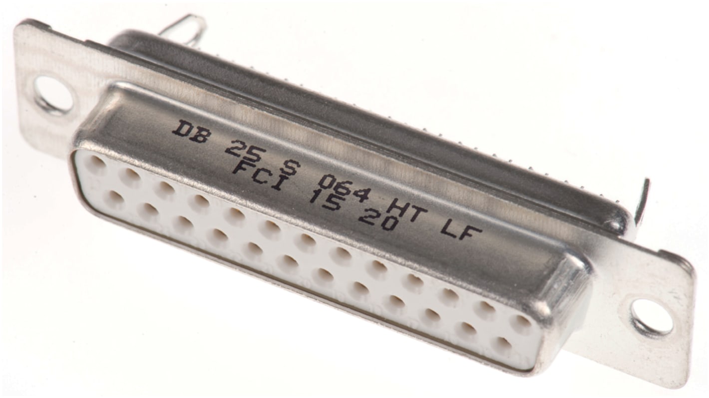 DB25S064HTLF | Amphenol FCI 25 Way Panel Mount D-sub Connector Socket ...