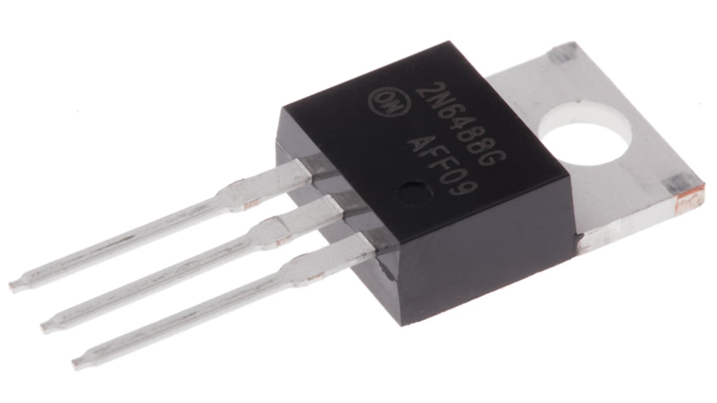 onsemi 2N6488G NPN Transistor, 15 A, 80 V, 3-Pin TO-220AB | RS