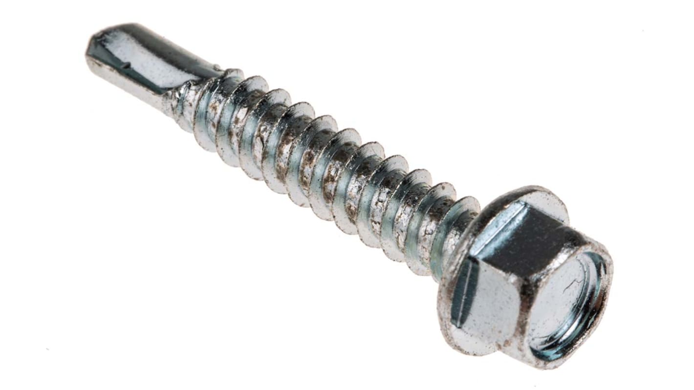 RS PRO Bright Zinc Plated Steel Self Drilling Screw M5.5 x 32mm Long | RS