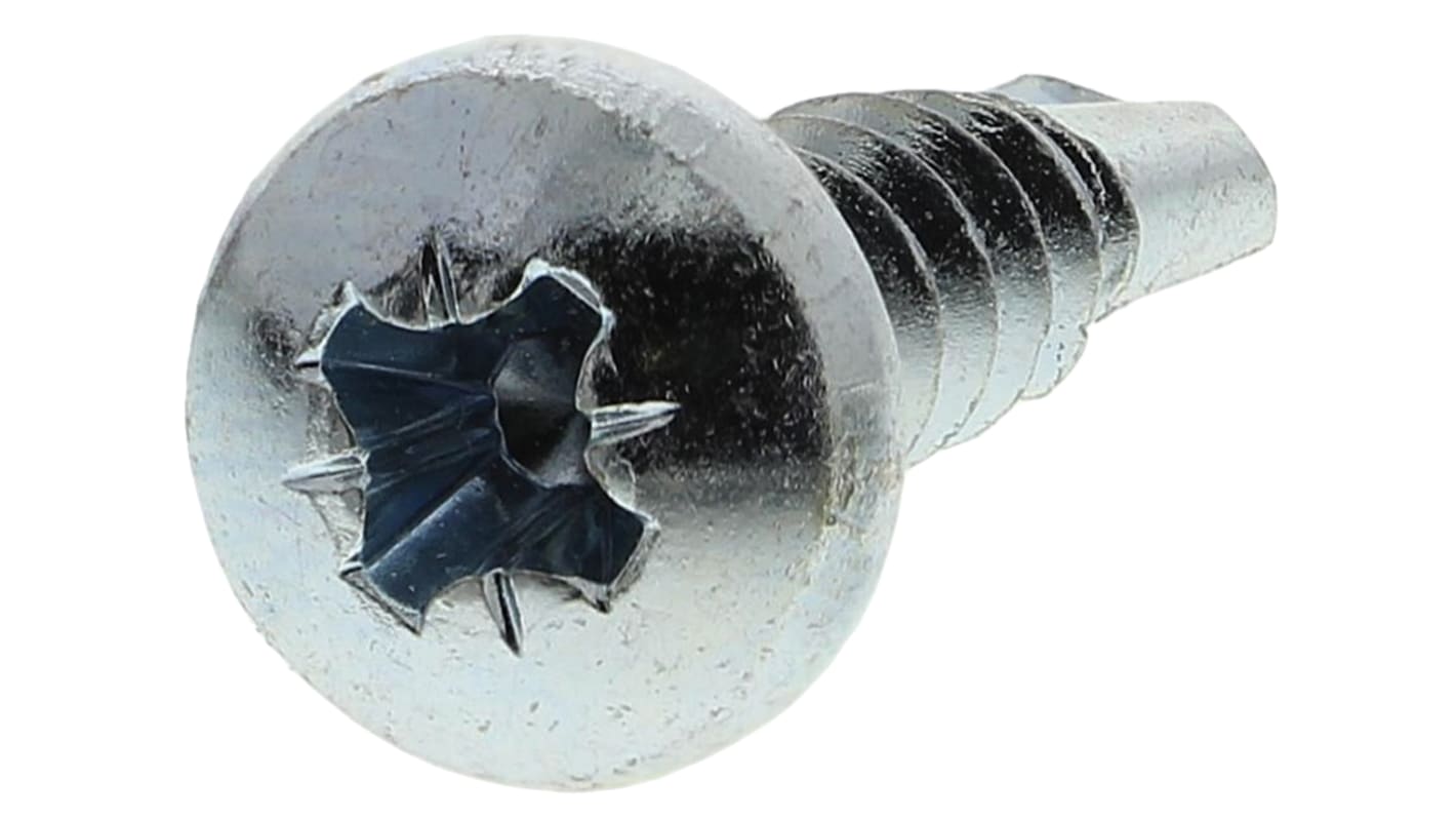 RS PRO Bright Zinc Plated Steel Self Drilling Screw No. 10 x 3/4in Long x 19mm Long | RS