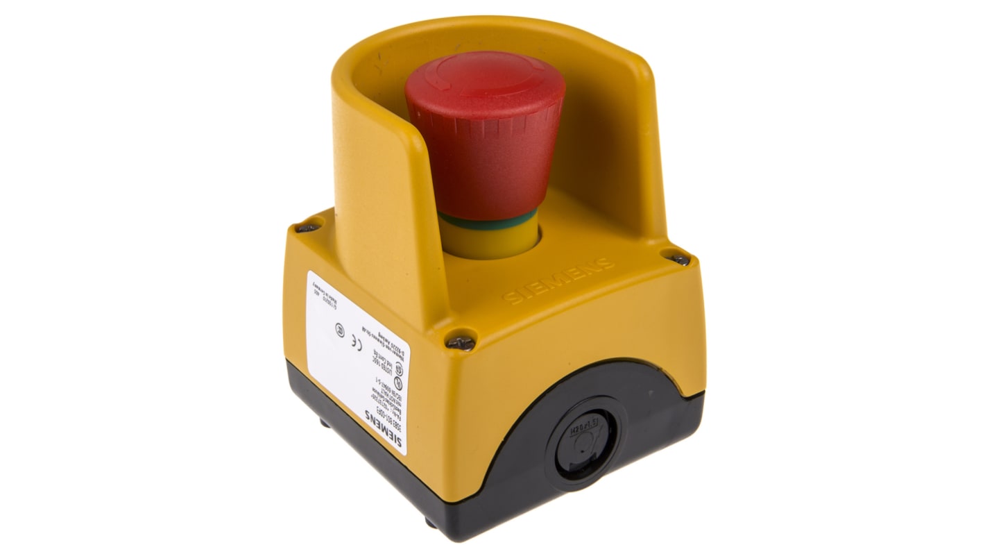 3SB3801-0DF3 | Siemens Emergency Stop Push Button, Surface Mount, SPST ...