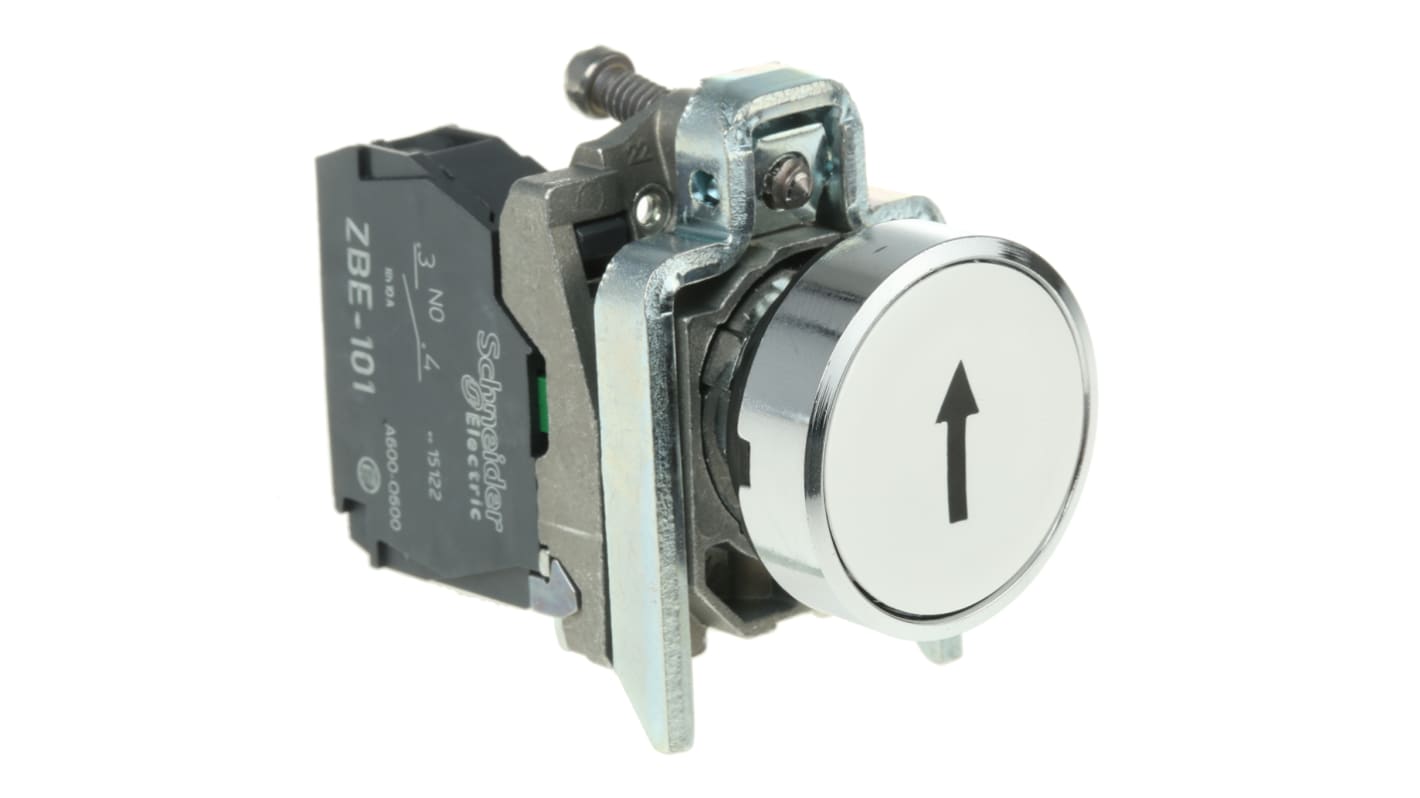 XB4BA3341 | Schneider Electric Harmony XB4 Series Push Button, Panel Mount, 22mm Cutout, SPST | RS