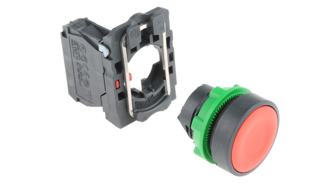 XB5AA42 | Schneider Electric Harmony XB5 Series Push Button, Panel Mount, 22mm Cutout, SPST ...