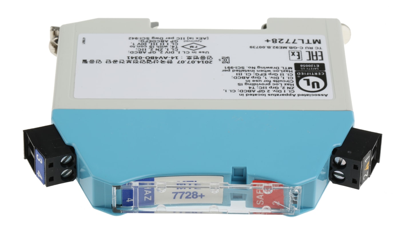 MTL7728+/RS | Eaton 1 Channel Zener Barrier, Intrinsic Safety Barrier ...