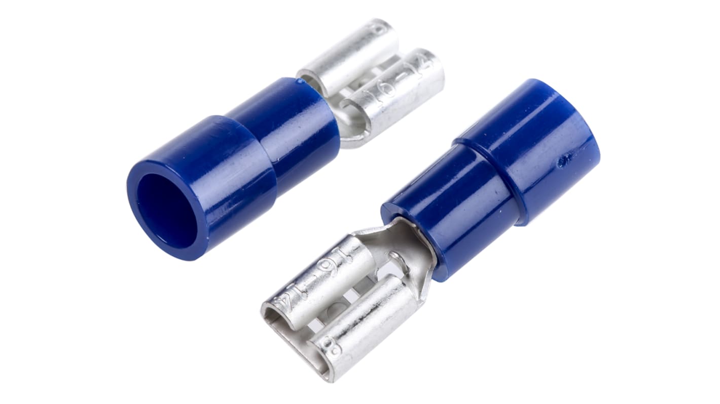 RS PRO Blue Insulated Female Spade Connector, Receptacle, 4.75 x 0.8mm ...