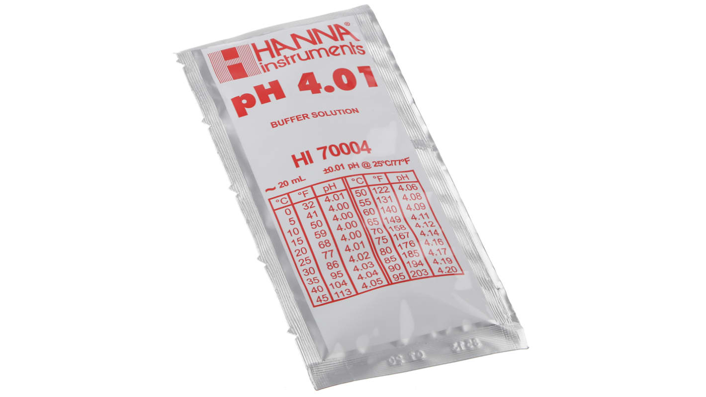 Hanna Instruments HI70004C pH Buffer Solution, 20ml Sachet, 4.01 | RS