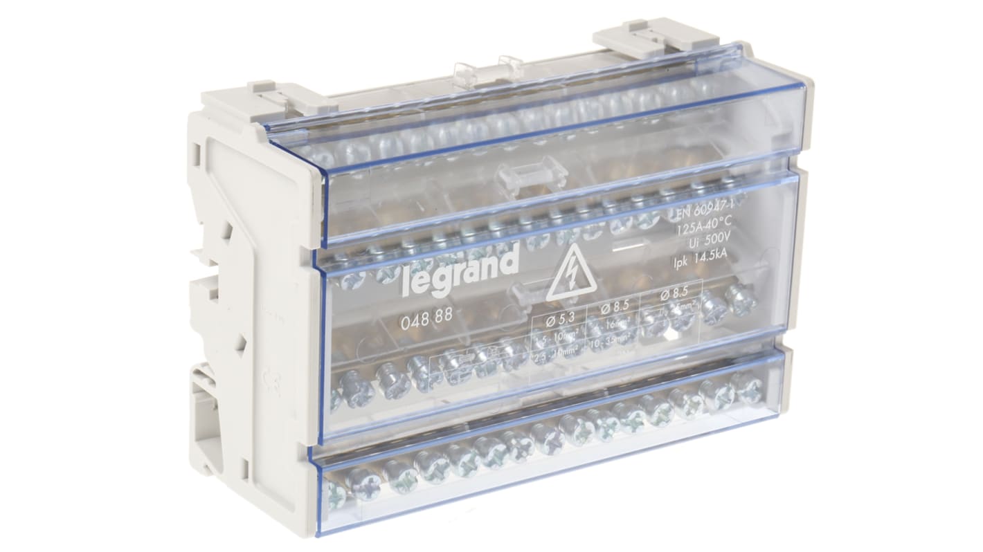 0 048 88 | Legrand 15-Contact Interface Module, DIN Rail Mount, 125A | RS