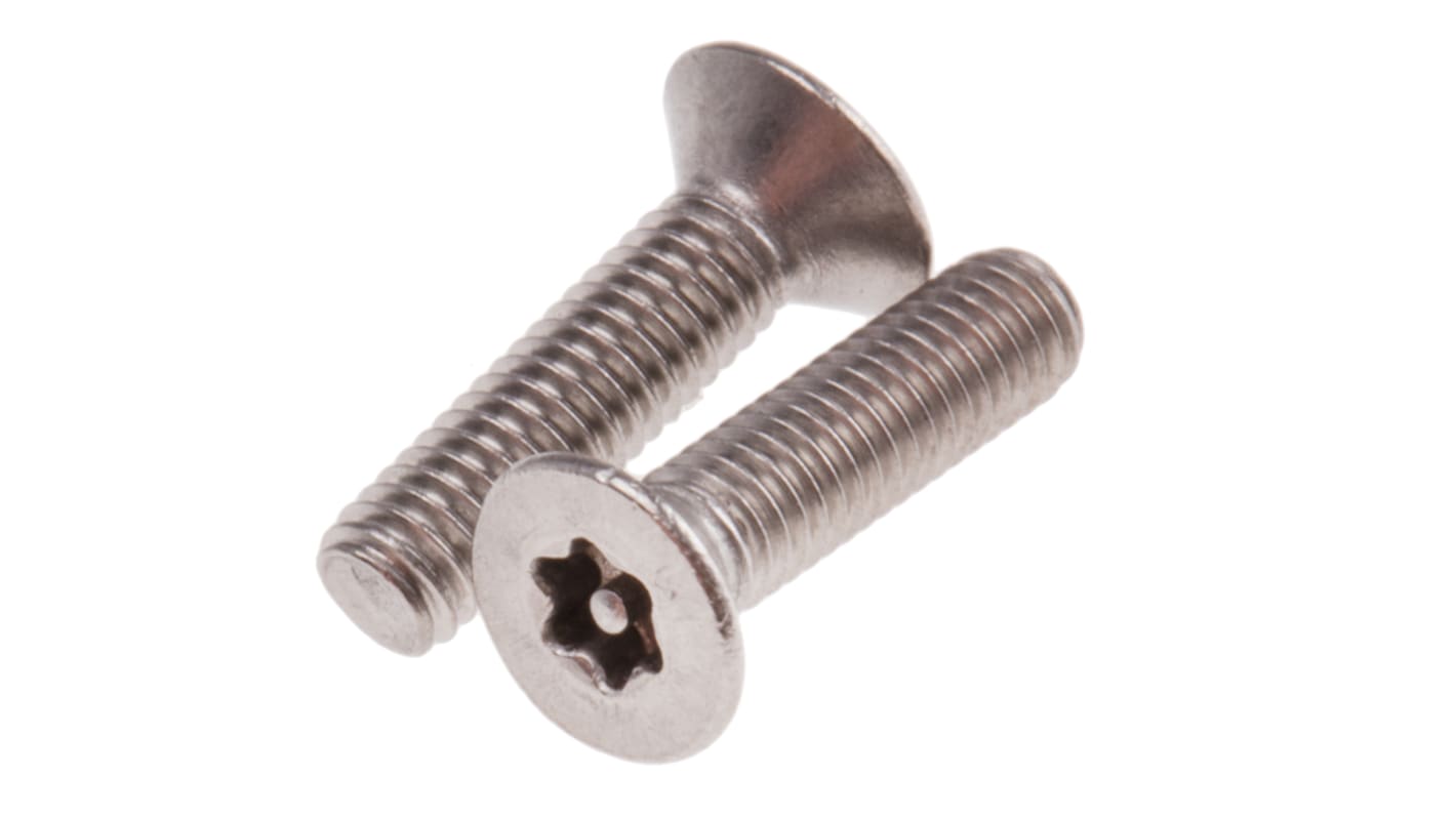 RS PRO Plain Countersunk Stainless Steel Tamper Proof Security Screw ...