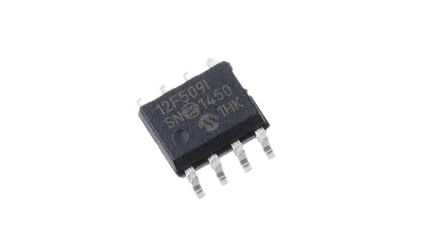 Microchip PIC12F509-I/SN, 8bit PIC Microcontroller, PIC12F, 4MHz, 1K Flash, 8-Pin SOIC | RS
