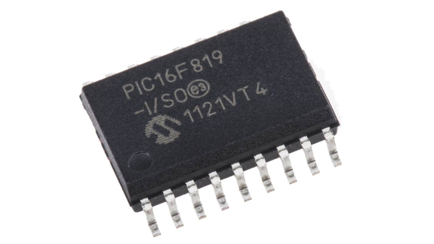 Microchip PIC16F819-I/SO, 8bit PIC Microcontroller, PIC16F, 20MHz, 3.584 kB, 256 B Flash, 18-Pin ...