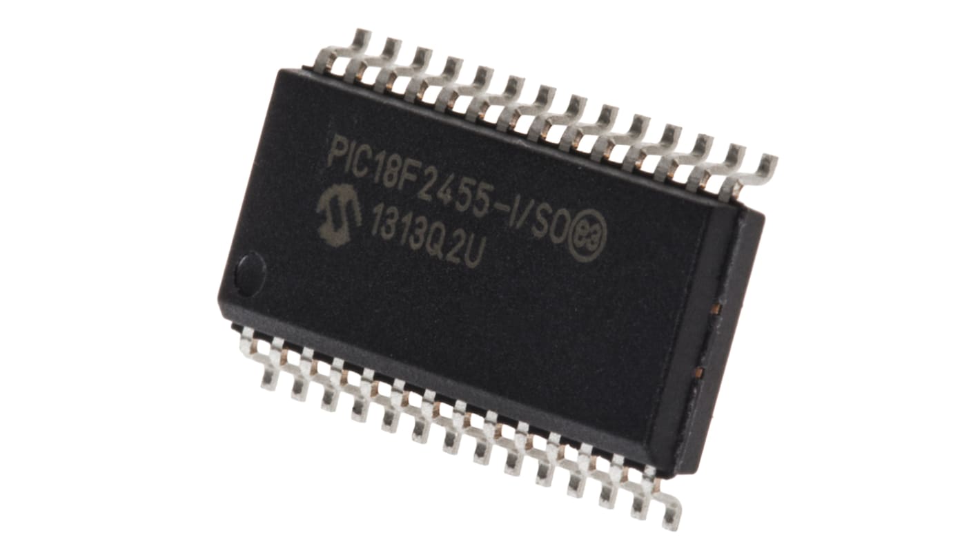 Microchip PIC18F2455-I/SO, 8bit PIC Microcontroller, PIC18F, 48MHz, 24 kB, 256 B Flash, 28-Pin ...