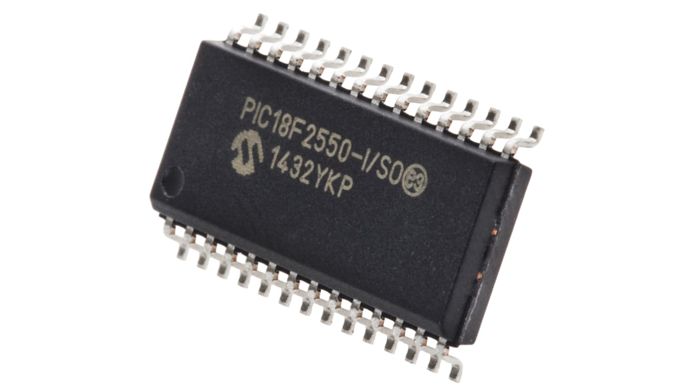 Microchip PIC18F2550-I/SO, 8bit PIC Microcontroller, PIC18F, 48MHz, 32 kB, 256 B Flash, 28-Pin ...