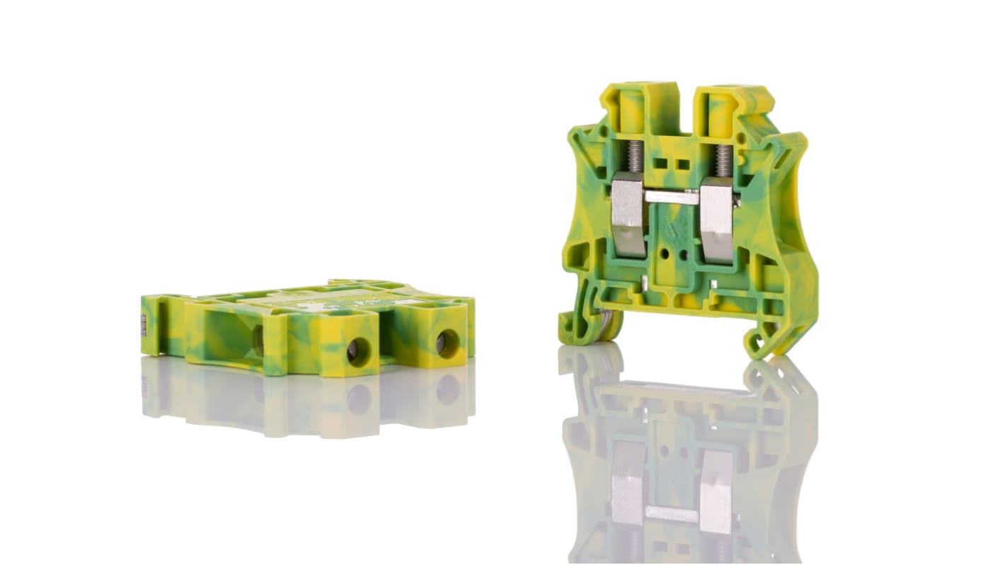 3044173 | Phoenix Contact UT 10-PE Series Green/Yellow DIN Rail ...