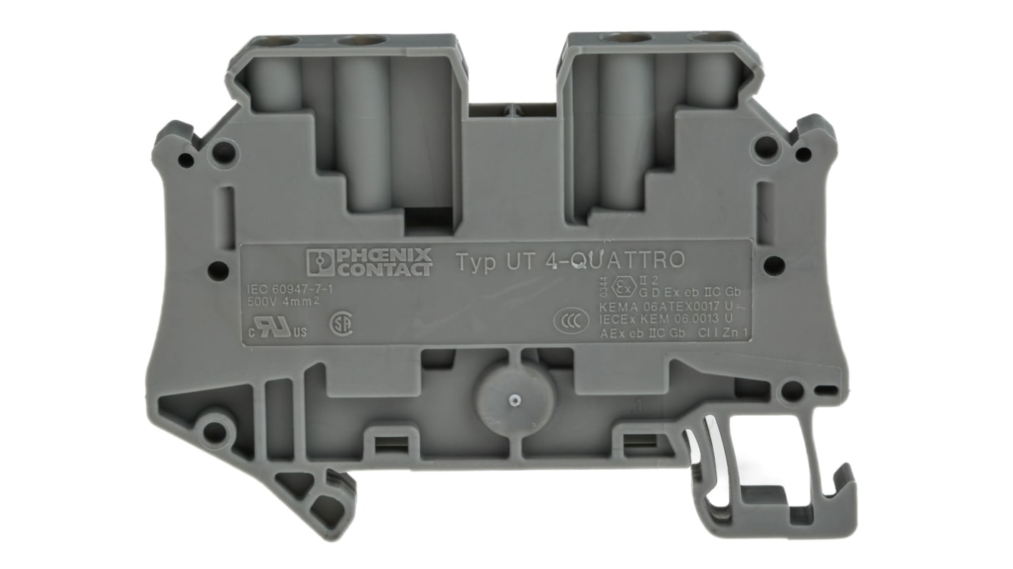 3044571 | Phoenix Contact UT 4-QUATTRO Series Grey Feed Through ...