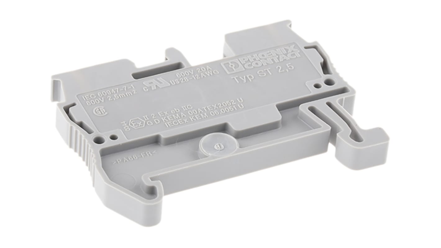 3031212 | Phoenix Contact ST Series Grey Feed Through Terminal Block, 0 ...
