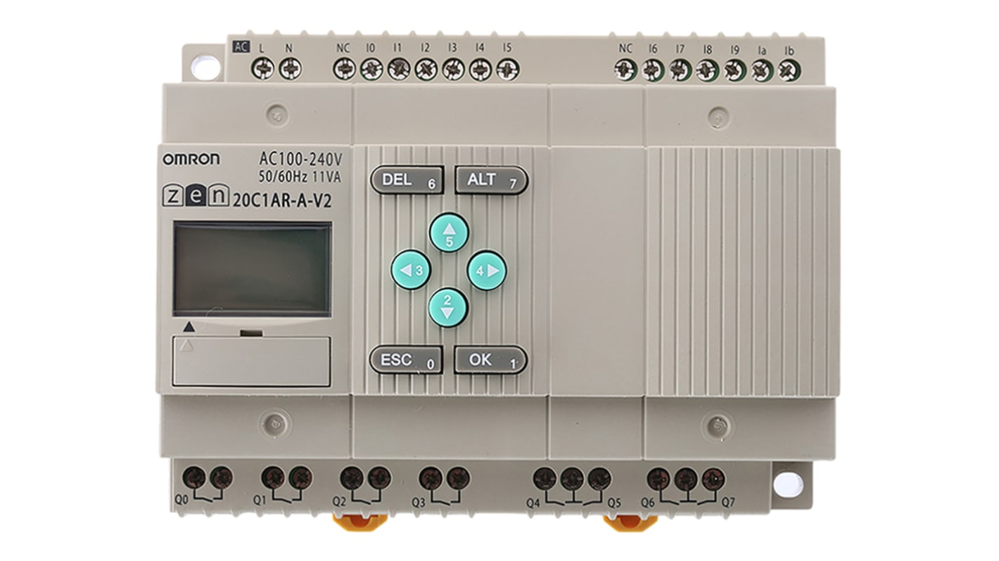 ZEN-20C1AR-A-V2 | Omron ZEN Series Logic Module, 100 → 240 V ac Supply, Relay Output, 12-Input ...