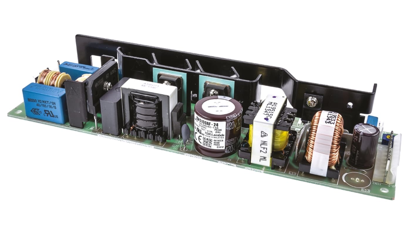 TDK-Lambda Embedded Switch Mode Power Supply (SMPS), ZWS100AF-24, 24V dc, 4.3A, 103W, 1 Output ...