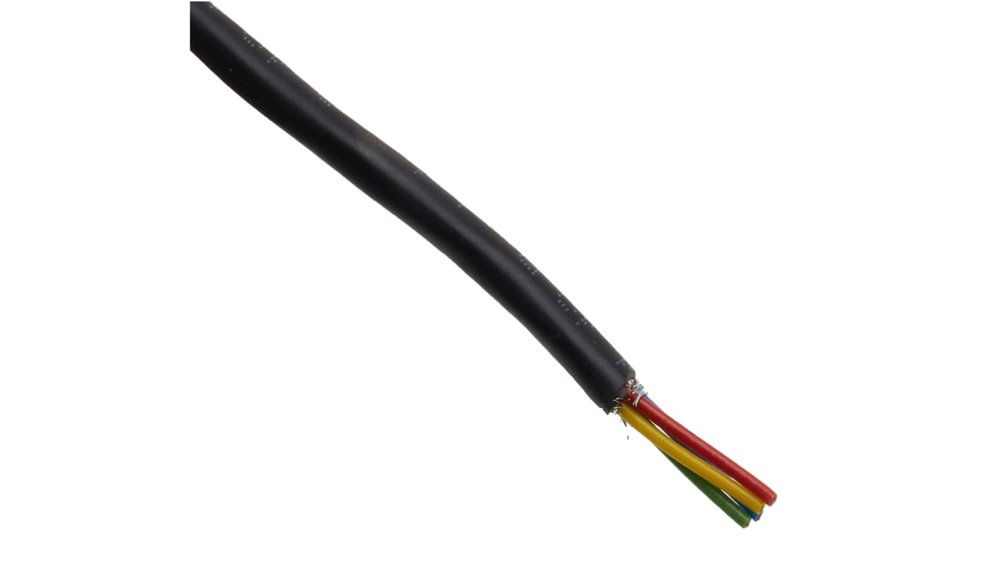 RS PRO Multicore Data Cable, 0.22 mm², 4 Cores, 24 AWG, Screened, 100m ...