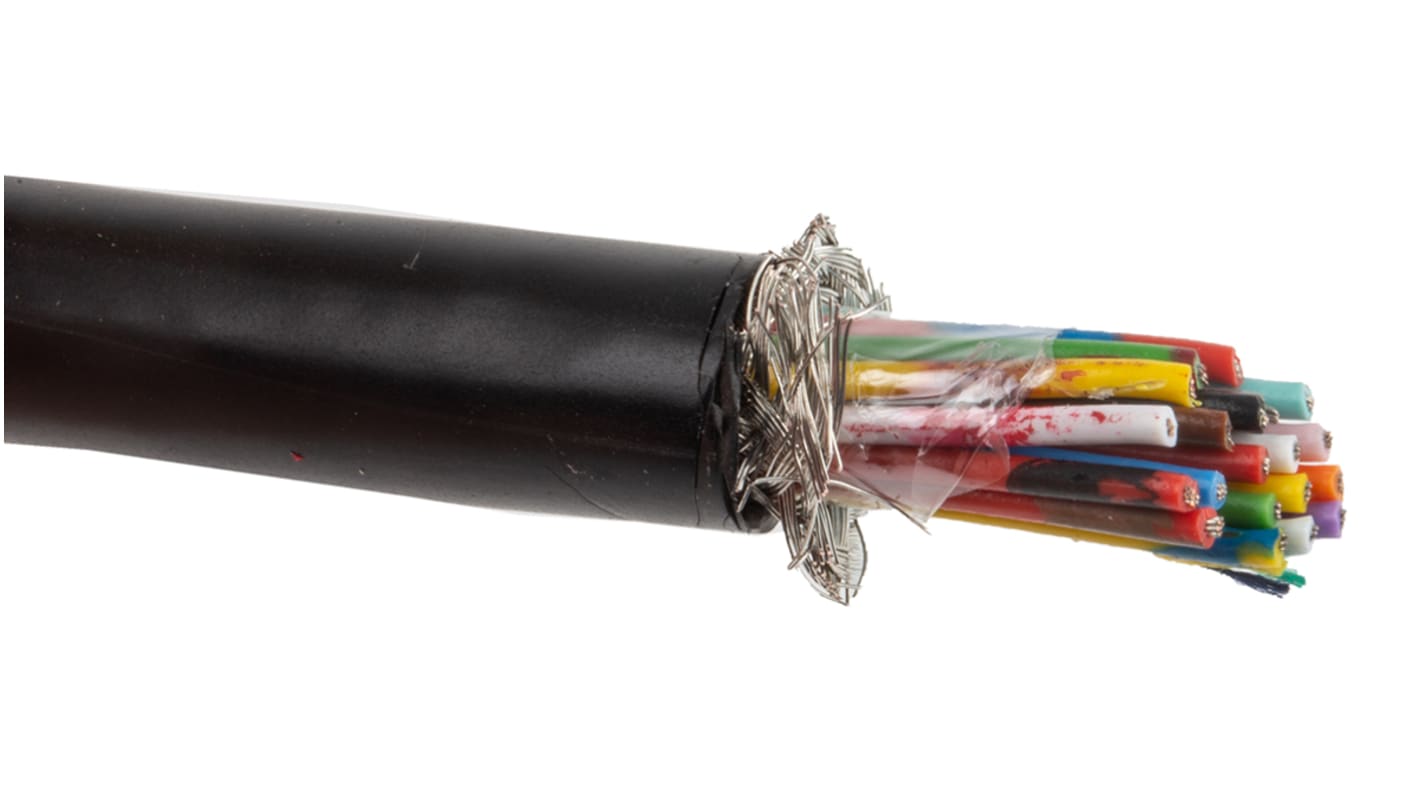 RS PRO Multicore Industrial Cable, 0.22 mm², 20 Cores, 24 AWG, Screened ...