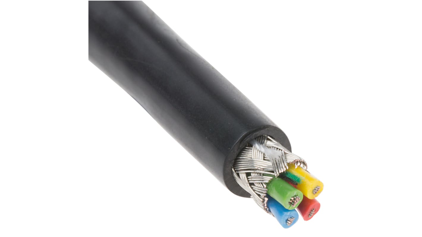 RS PRO Multicore Data Cable, 0.5 mm², 4 Cores, 20 AWG, Screened, 100m ...