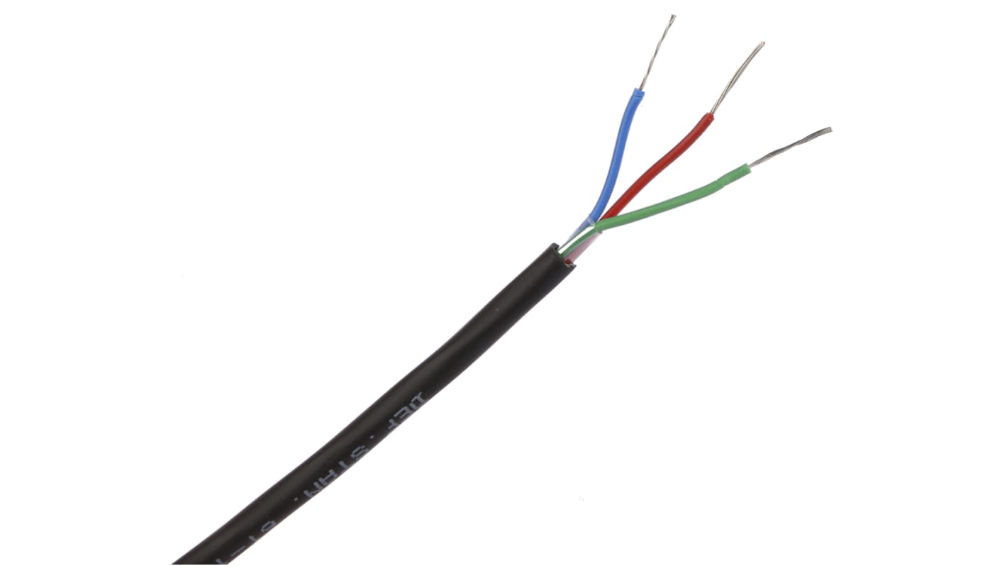 RS PRO Multicore Data Cable, 0.22 mm², 3 Cores, 24 AWG, Unscreened ...