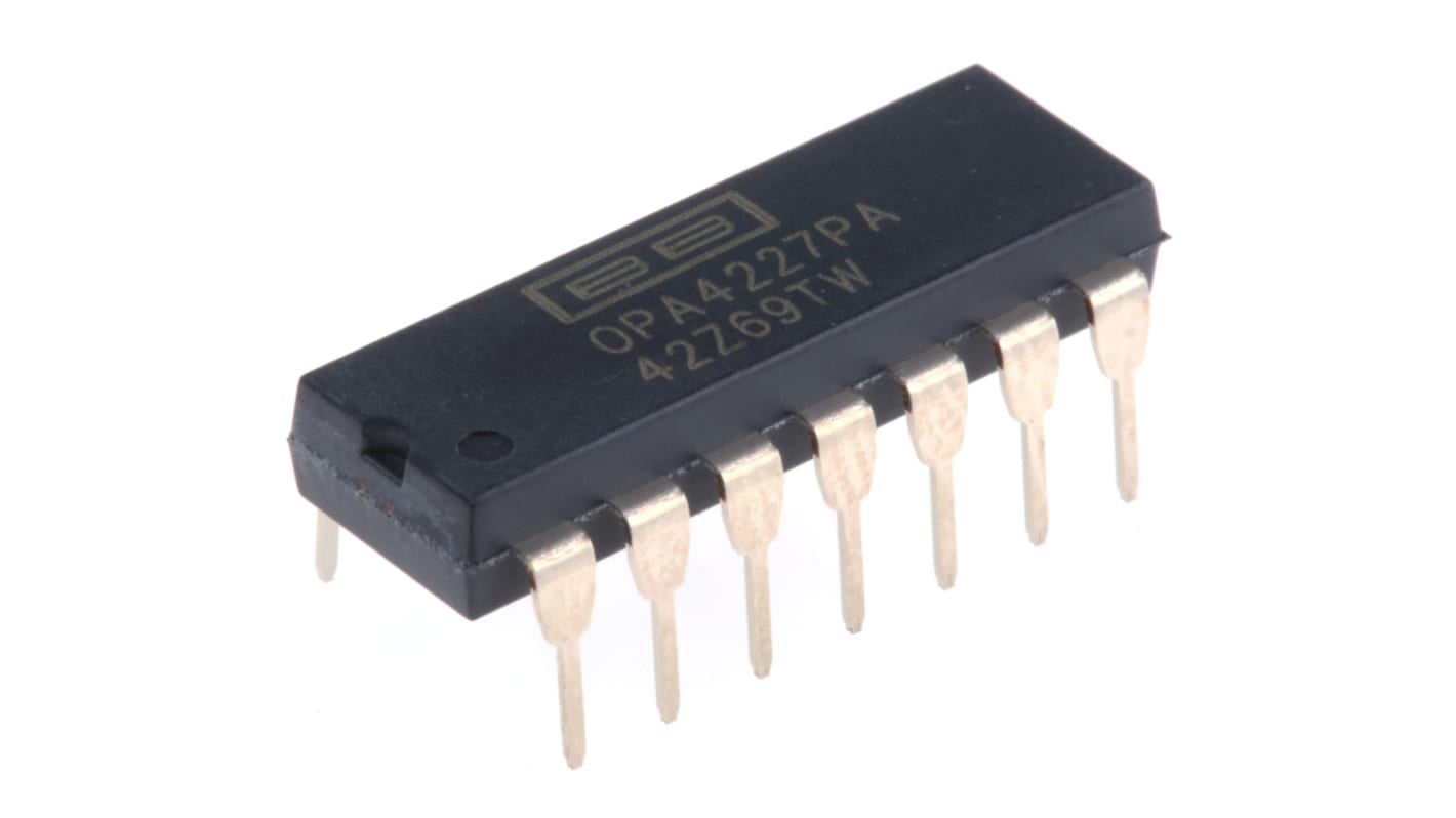 OPA4227PA Texas Instruments, Op Amp, 8MHz, 14-Pin PDIP | RS