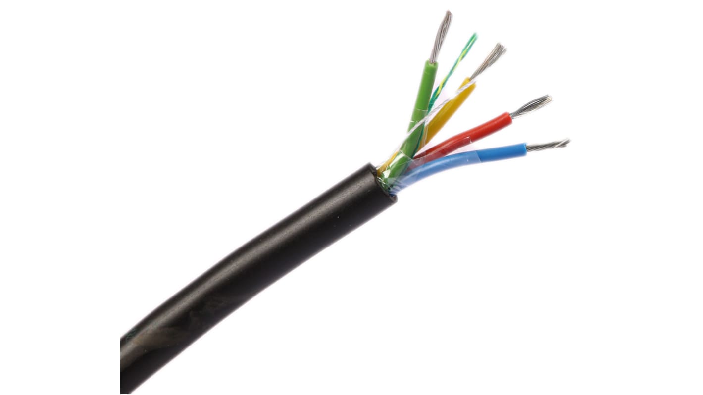 RS PRO Multicore Industrial Cable, 0.5 mm², 4 Cores, 20 AWG, Unscreened ...