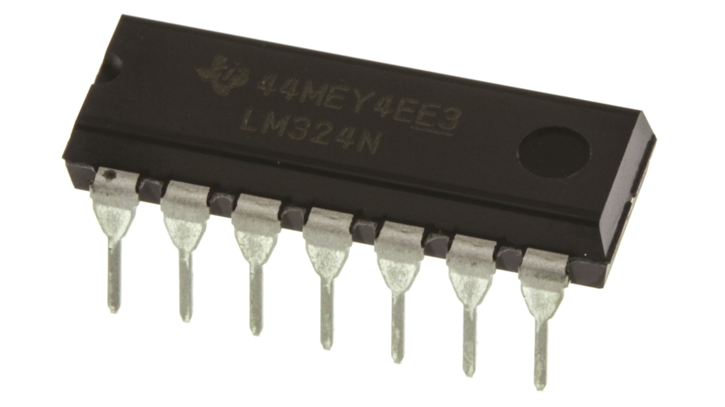 LM324N Texas Instruments, Precision, Op Amp, 1.2MHz, 5 → 28 V, 14-Pin ...