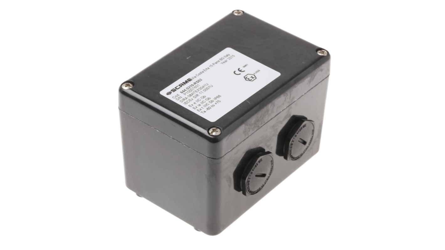 644.0210 | Scame Zenith P Series Black Junction Box, IP66, 2 Terminals ...