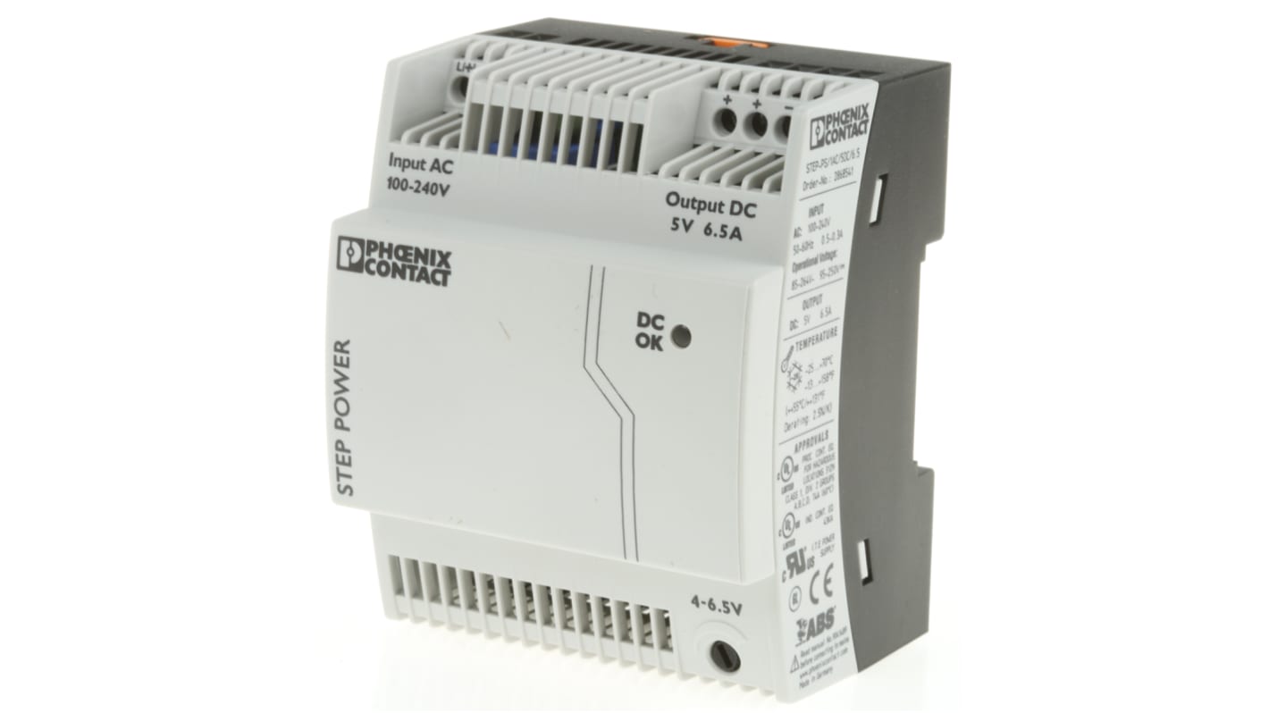 2868541 | Phoenix Contact STEP POWER Switched Mode DIN Rail Power ...