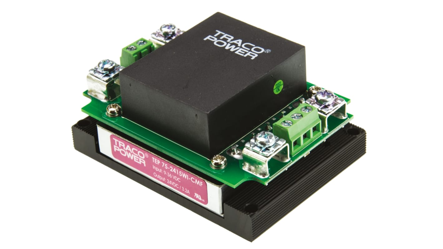 TEP 75-2415WI-CMF | TRACOPOWER TEP 75WI DC-DC Converter, 24V dc/ 3.2A ...