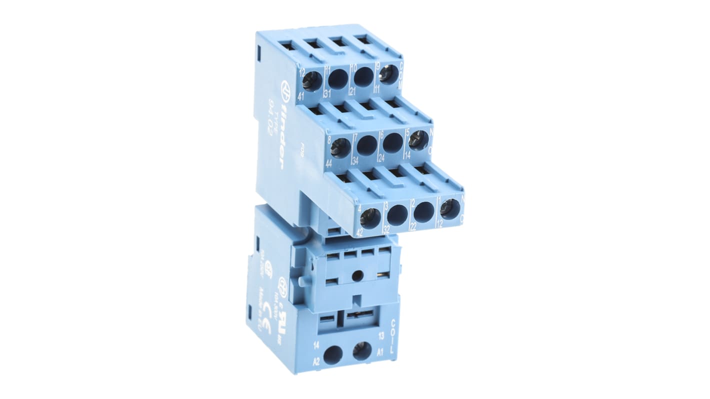 94.02SMA | Finder 94 Relay Socket for use with 55.32 8 Pin, DIN Rail ...