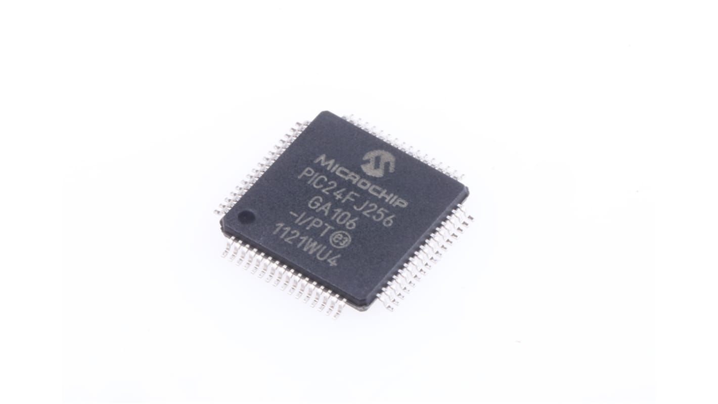 Microchip PIC24FJ256GA106-I/PT, 16bit PIC Microcontroller, PIC24FJ, 32MHz, 256 kB Flash, 64-Pin ...