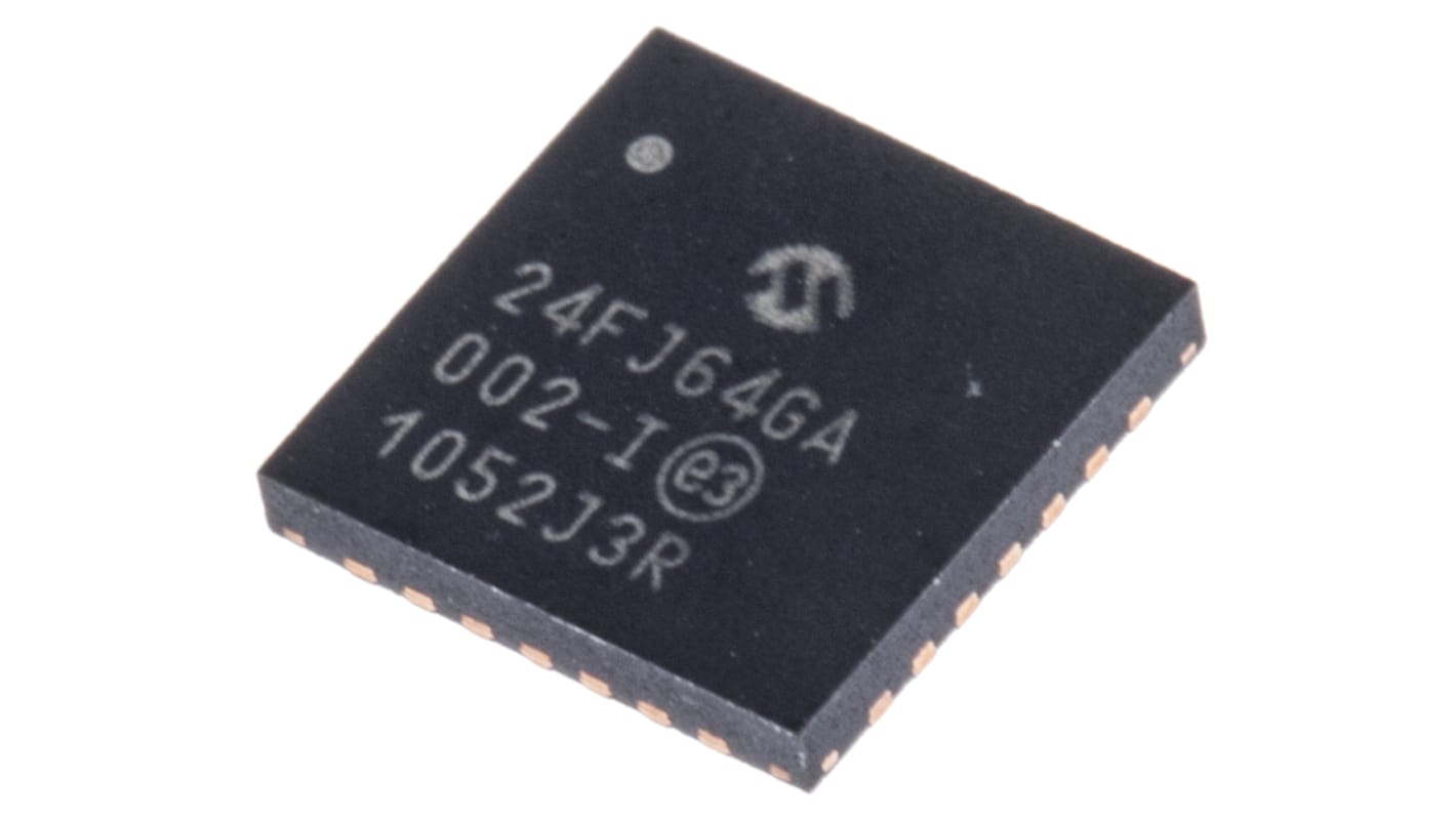 Microchip PIC24FJ64GA002-I/ML, 16bit PIC Microcontroller, PIC24FJ, 32MHz, 64 kB Flash, 28-Pin ...