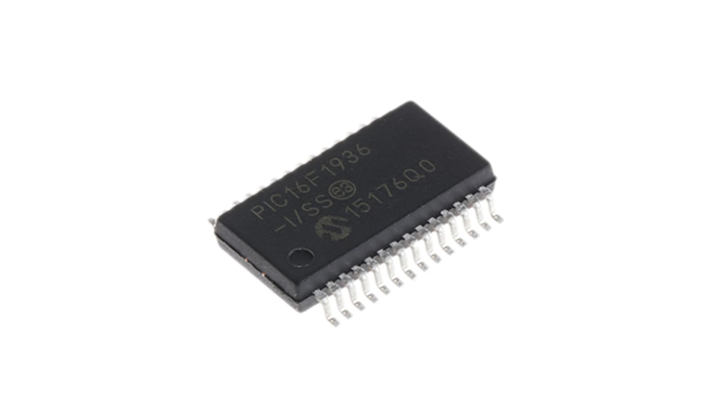 Microchip PIC16F1936-I/SS, 8bit PIC Microcontroller, PIC16F, 32MHz, 8192 x 14 words, 256 B Flash ...