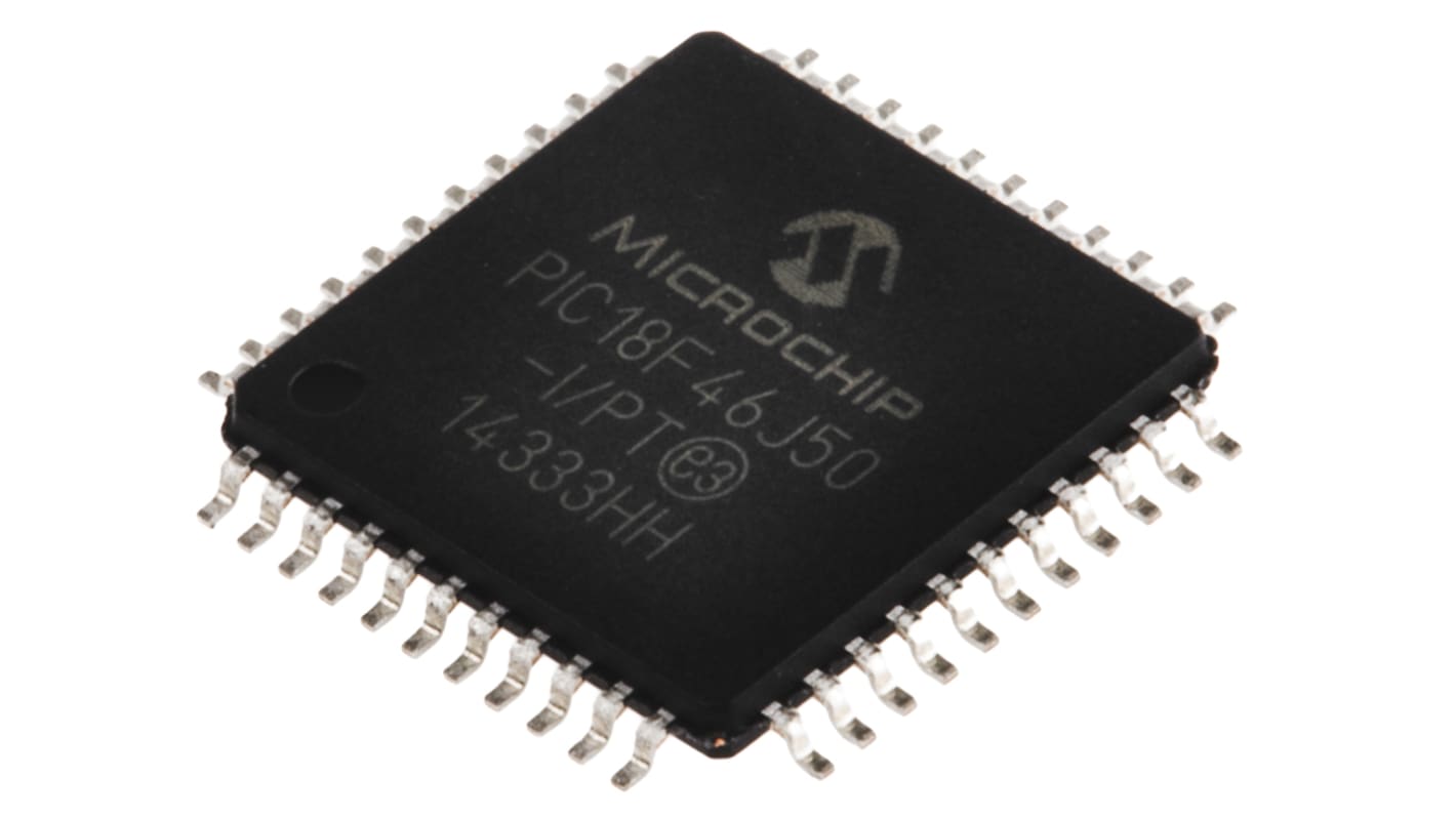 Microchip PIC18F46J50-I/PT, 8bit PIC Microcontroller, PIC18F, 48MHz, 64 kB Flash, 44-Pin TQFP | RS