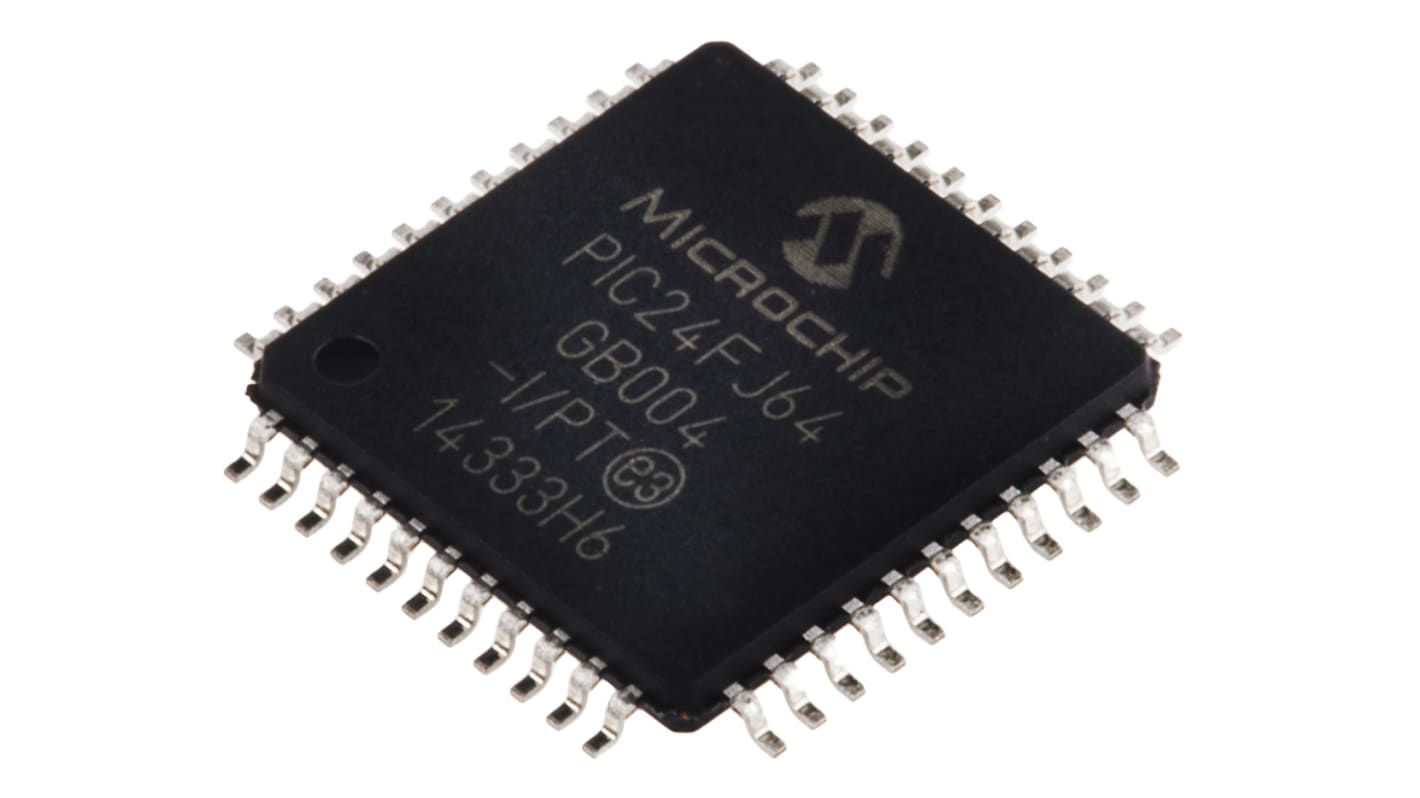 Microchip PIC24FJ64GB004-I/PT, 16bit PIC Microcontroller, PIC24FJ, 32MHz, 64 kB Flash, 44-Pin ...