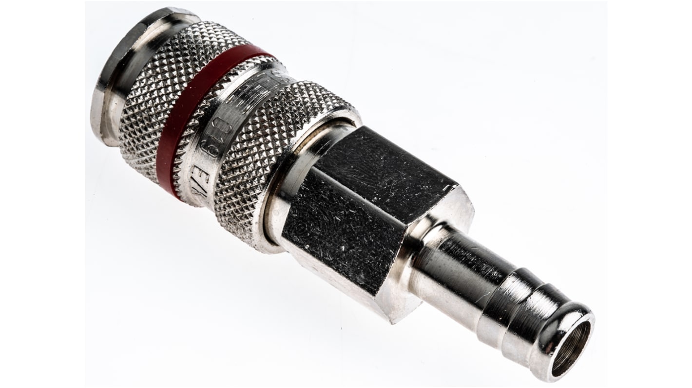 RS PRO Brass Male Pneumatic Quick Connect Coupling, 10mm Hose Barb | RS