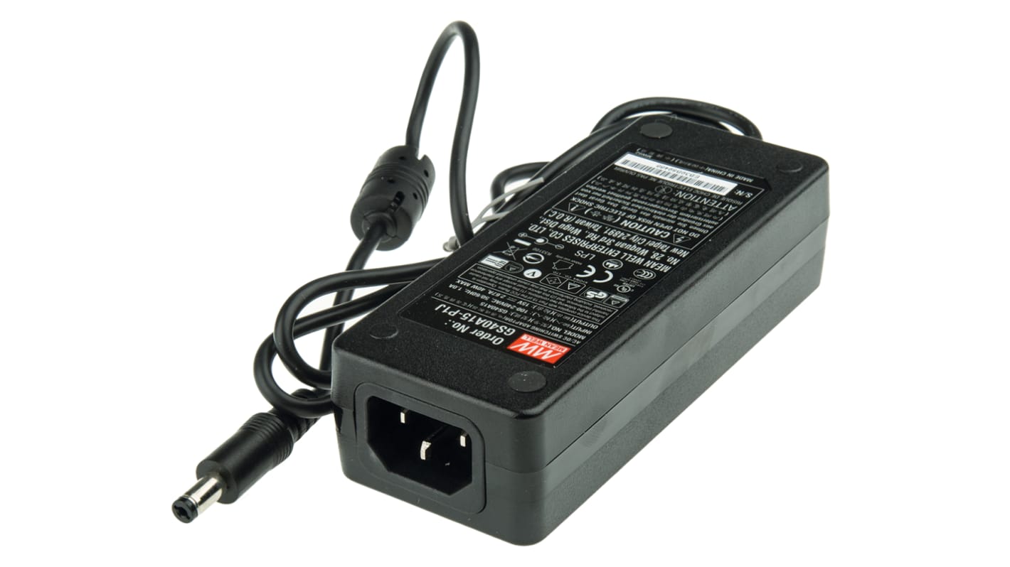 GS40A15-P1J | Mean Well AC/DC Adapter | RS