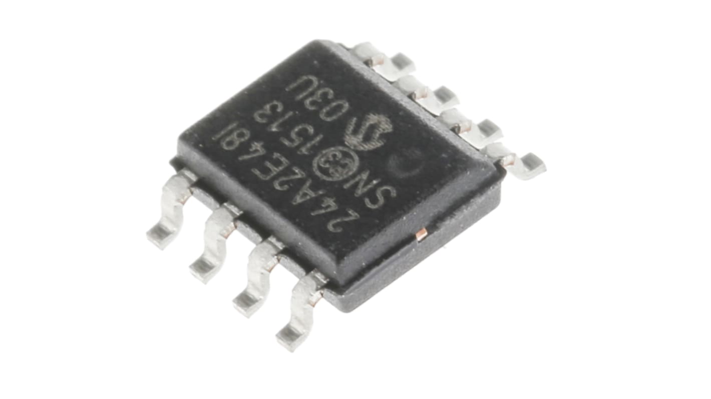 Microchip 24AA02E48-I/SN, 2kbit Serial EEPROM Memory, 900ns 8-Pin SOIC Serial-I2C | RS