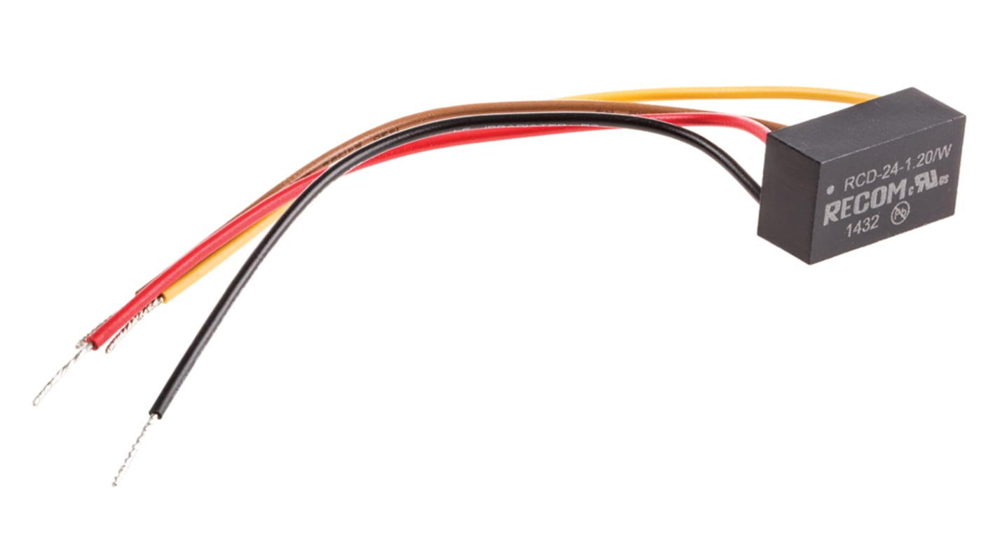 RCD-24-1.20/W | Recom LED Driver, 3 → 31V dc Output, 37.2W Output, 1.2A Output, Constant Current ...