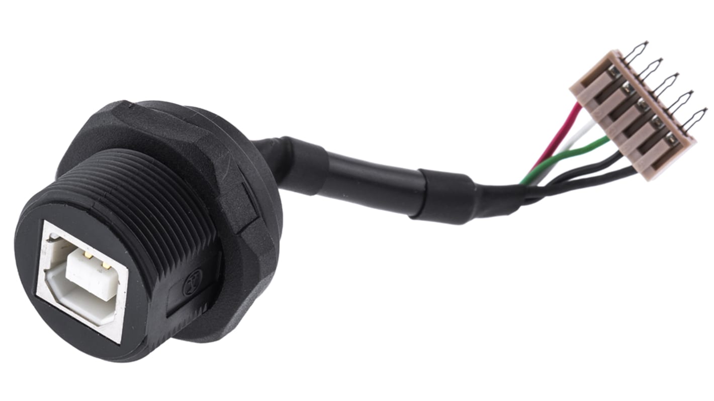 A-USB-BPFS | ASSMANN WSW Straight, Panel Mount, Socket Type B 2.0 IP67 ...